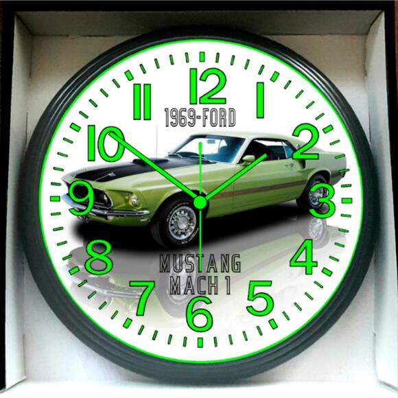 Other | The Dark Wall Clock1969 Ford Mustang Mach 1 Glow In The Dark ...